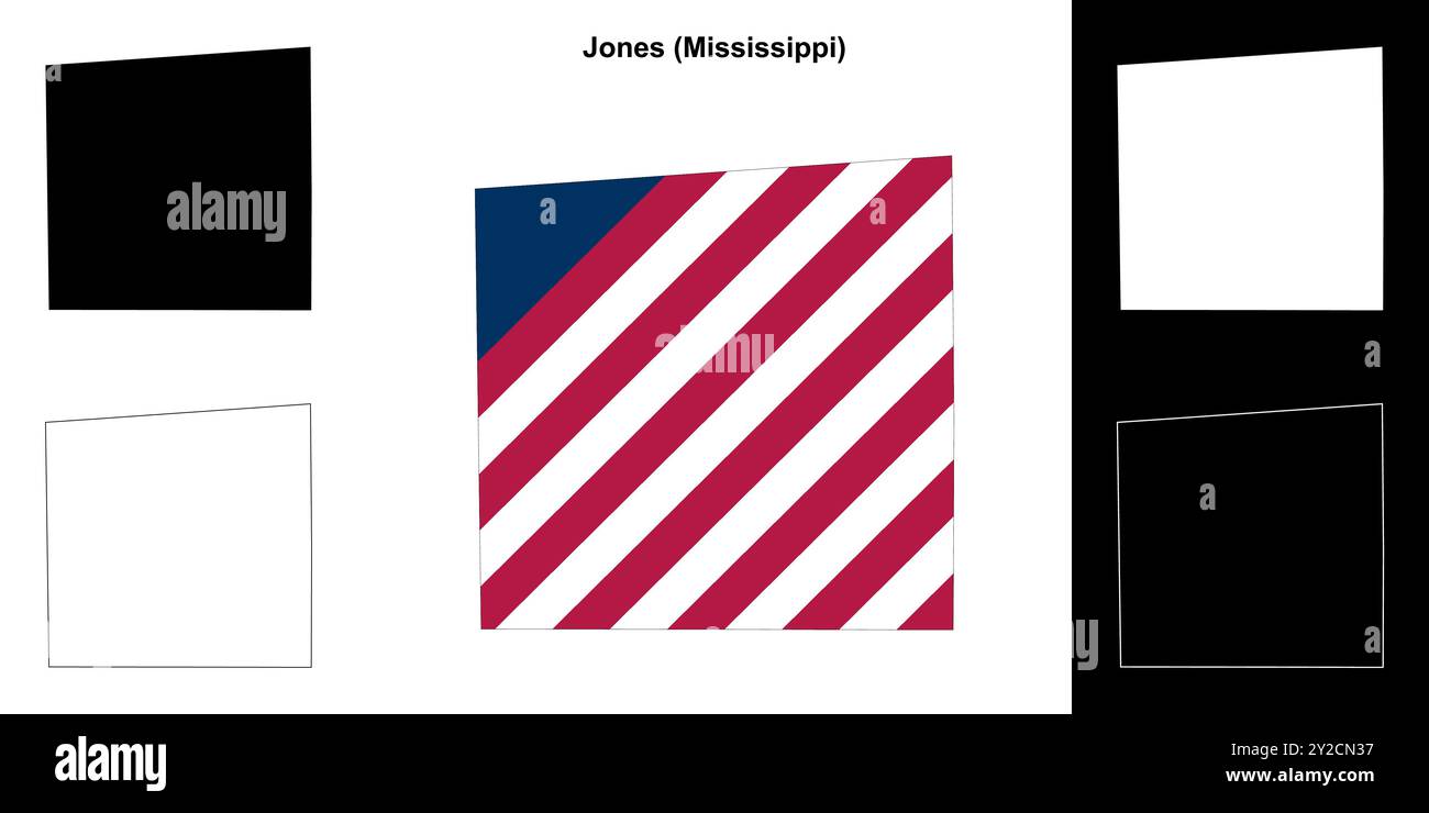 Jones county map hi-res stock photography and images - Alamy