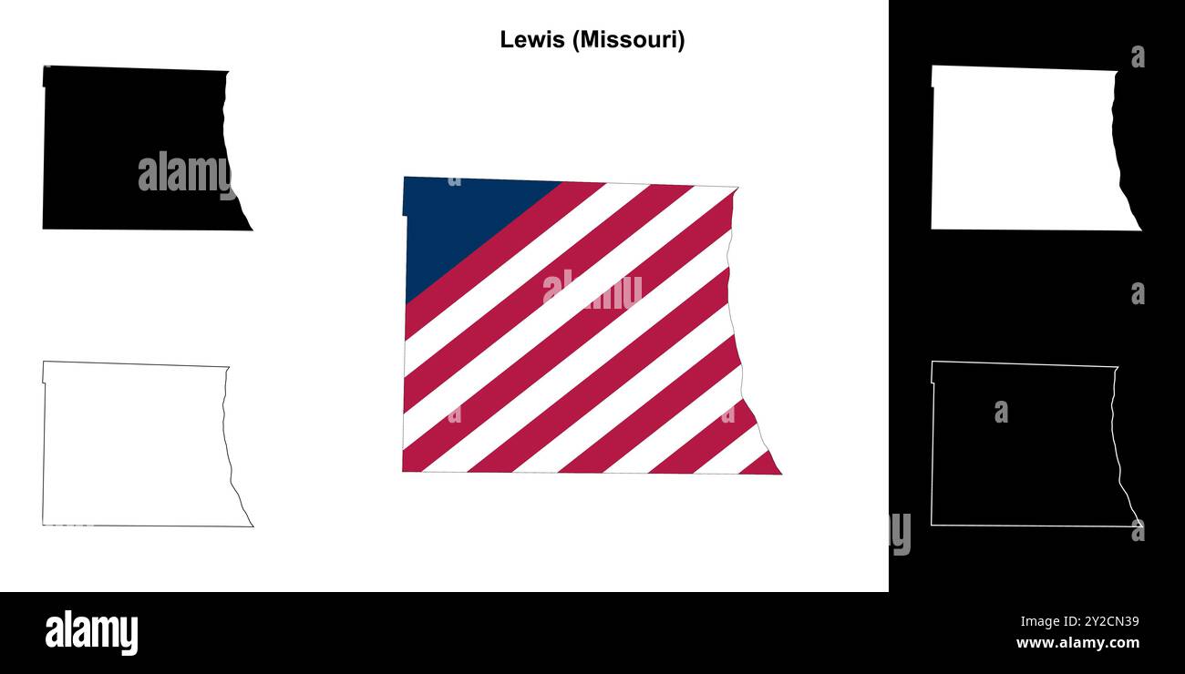 Lewis County (Missouri) outline map set Stock Vector Image & Art - Alamy