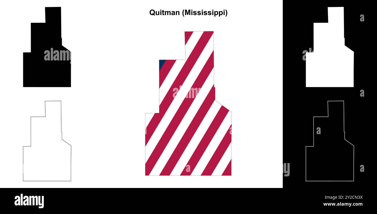 Quitman County (Mississippi) outline map set Stock Vector Image & Art ...