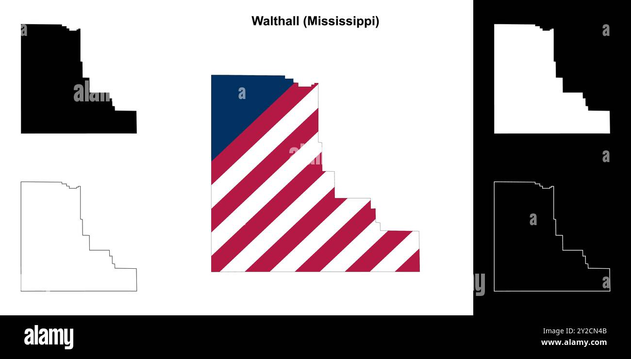 Walthall vector map hi-res stock photography and images - Alamy