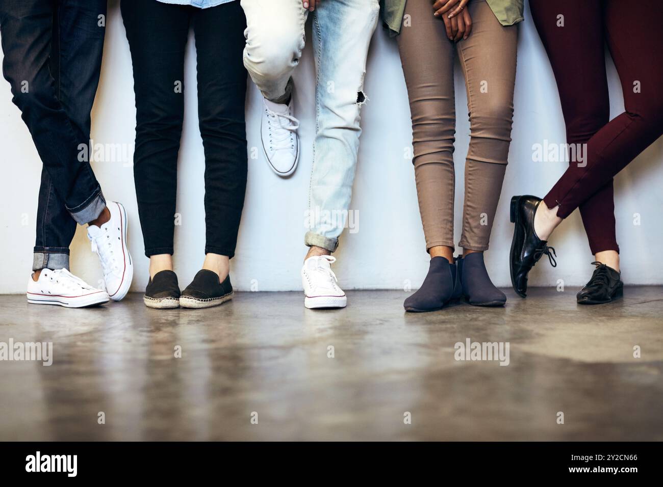 Legs, waiting room and group of people for recruitment, hiring and work ...
