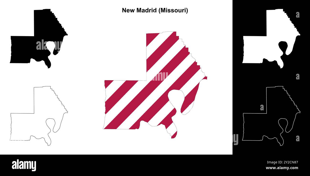 New Madrid County (Missouri) outline map set Stock Vector Image & Art ...