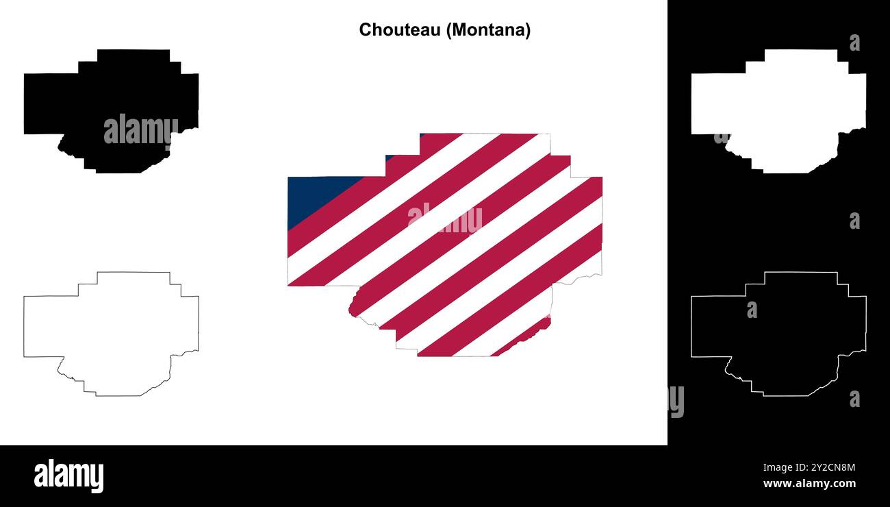 Chouteau vector outline map hi-res stock photography and images - Alamy