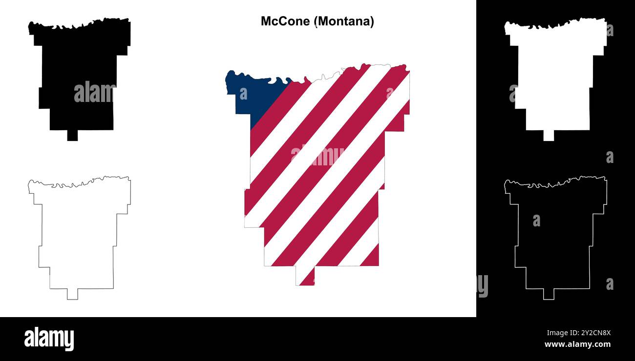 McCone County (Montana) outline map set Stock Vector Image & Art - Alamy