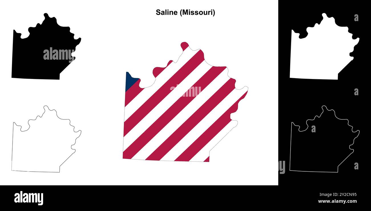 Saline County (Missouri) outline map set Stock Vector Image & Art - Alamy