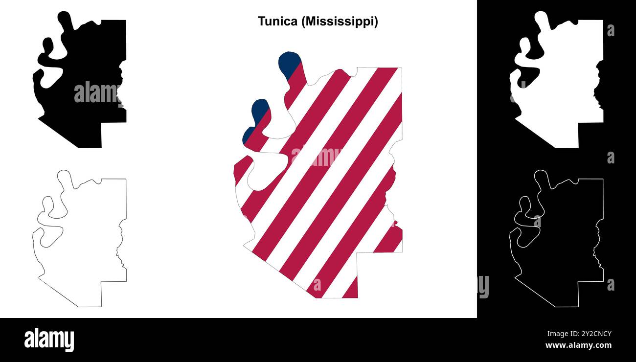 Tunica County (Mississippi) outline map set Stock Vector Image & Art ...