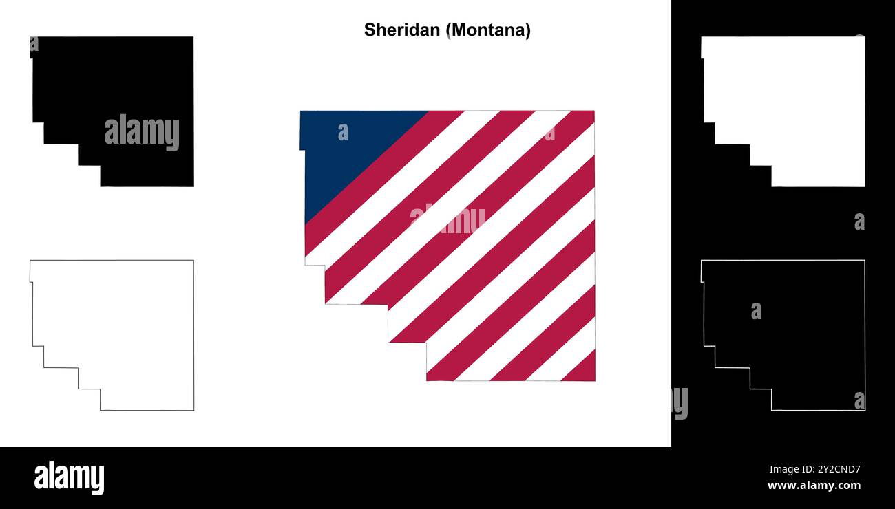 Sheridan county map hi-res stock photography and images - Alamy