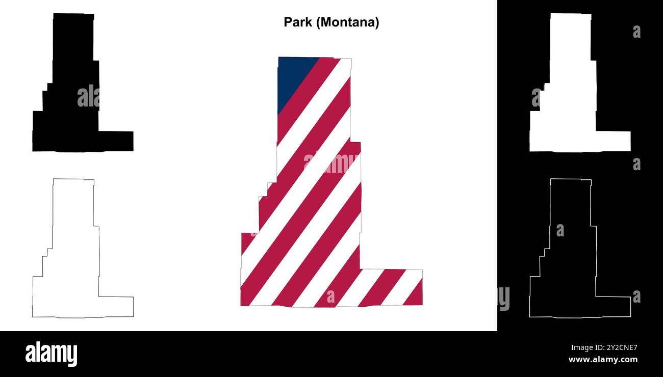 Park County (Montana) outline map set Stock Vector Image & Art - Alamy