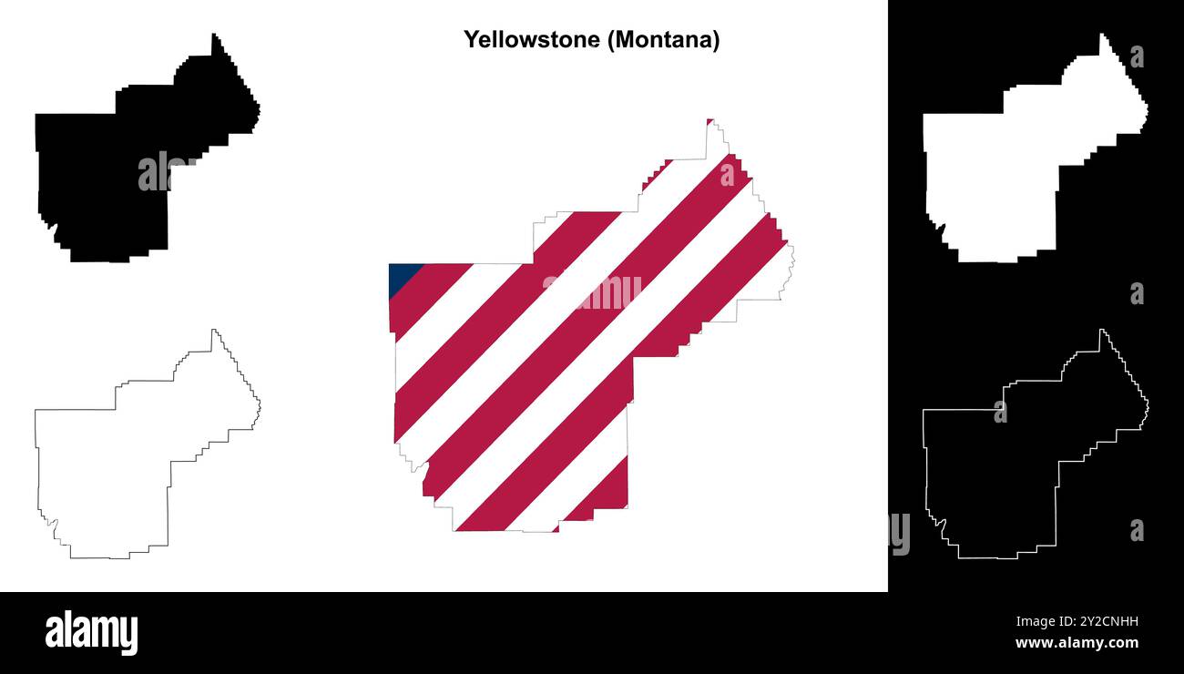 Yellowstone outline map hi-res stock photography and images - Alamy