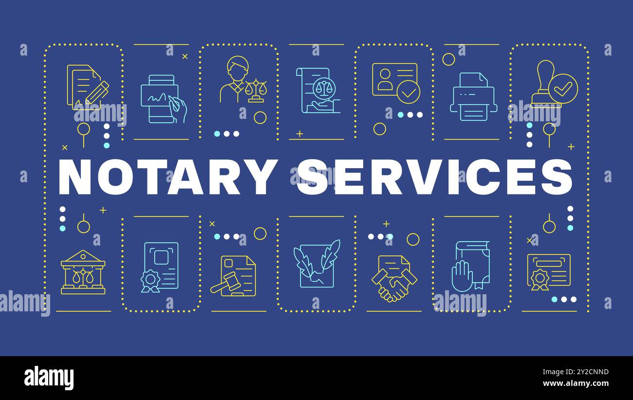 Notary services blue word concept Stock Vector Image & Art - Alamy