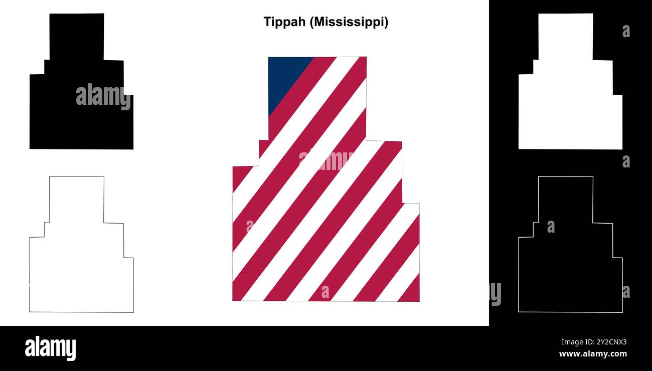 Tippah vector map hi-res stock photography and images - Alamy