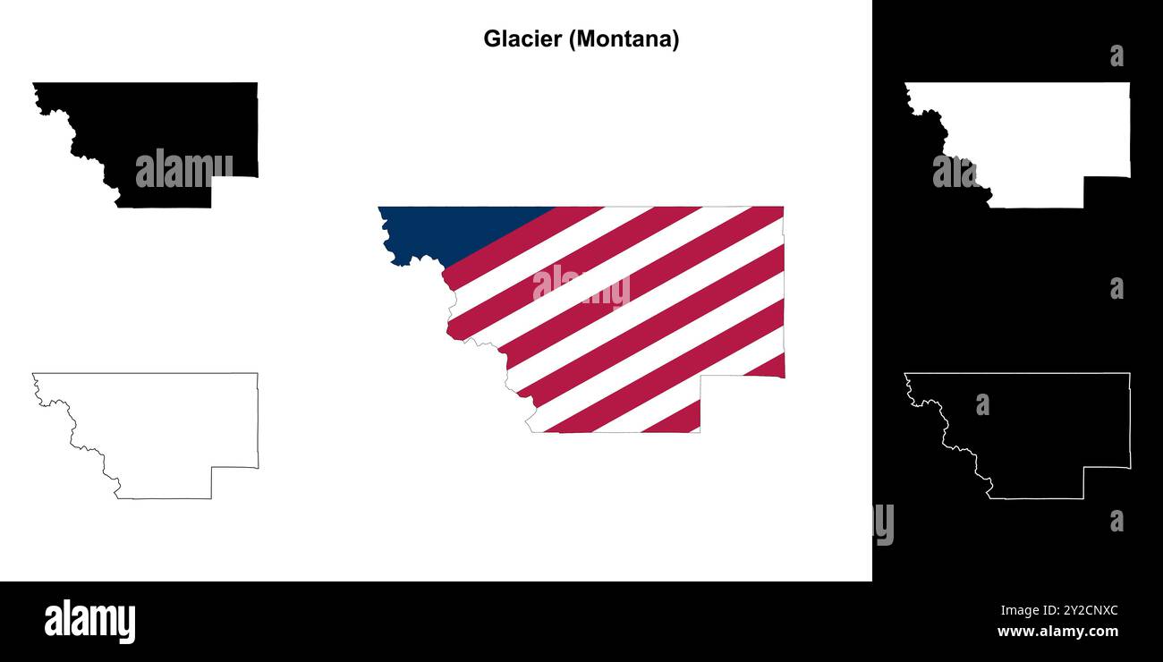 Glacier County (Montana) outline map set Stock Vector Image & Art - Alamy
