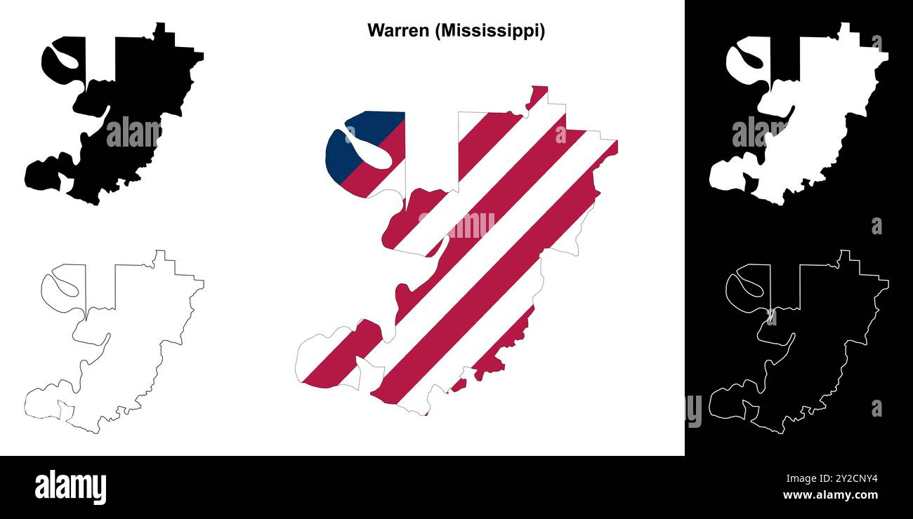 Warren County (Mississippi) outline map set Stock Vector Image & Art ...