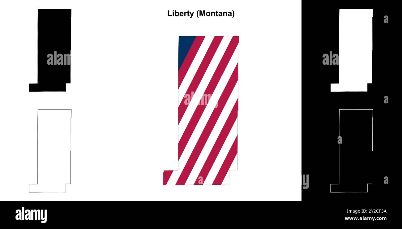 Liberty County (Montana) outline map set Stock Vector Image & Art - Alamy