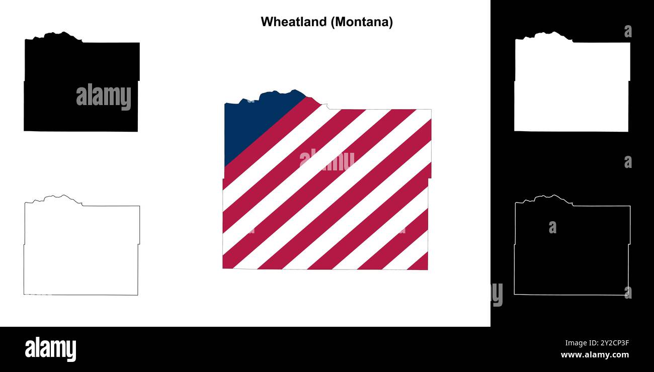 Wheatland County (Montana) outline map set Stock Vector Image & Art - Alamy