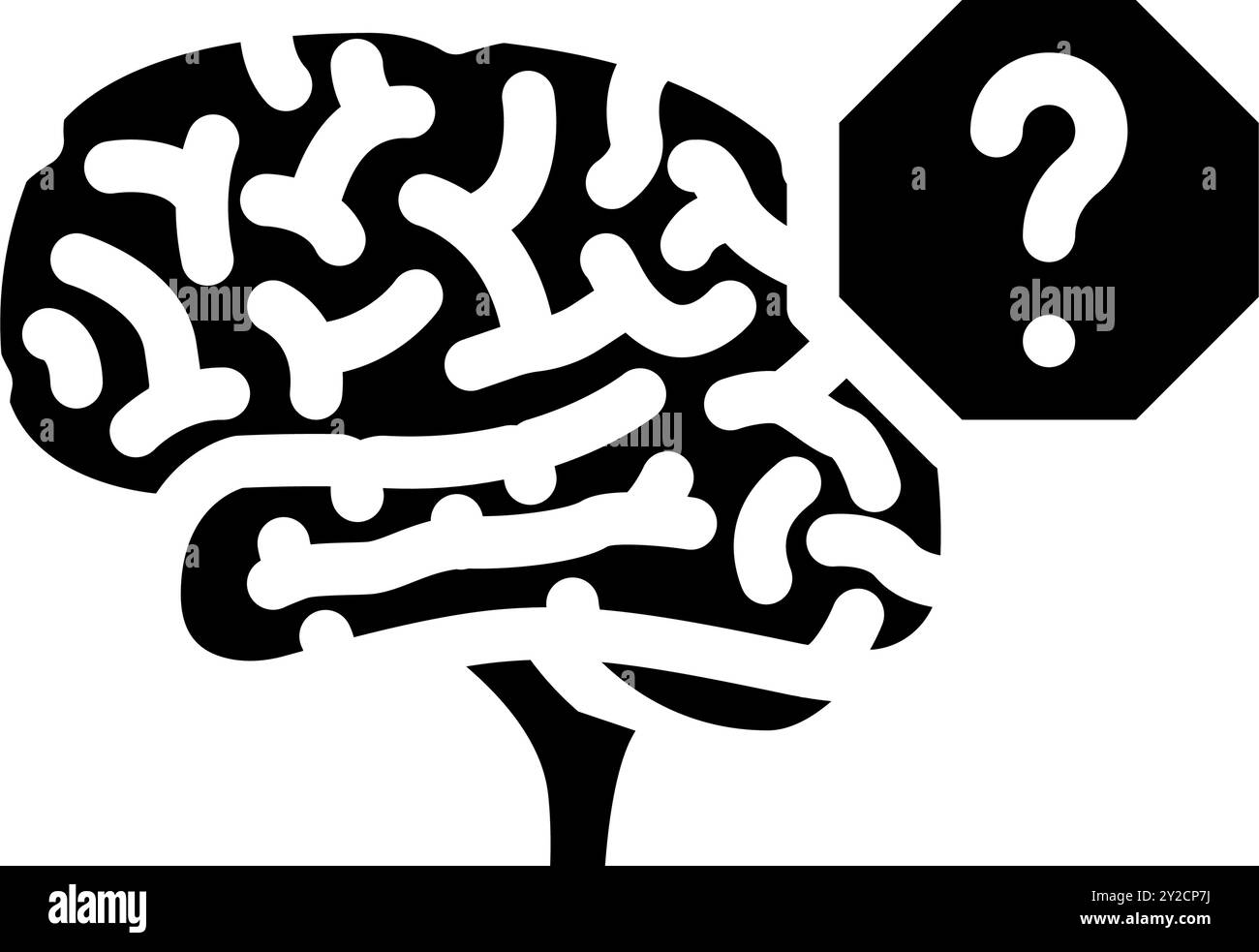 question mark brainstorm glyph icon vector illustration Stock Vector ...