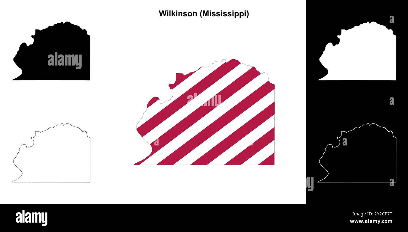 Wilkinson County (Mississippi) outline map set Stock Vector Image & Art ...