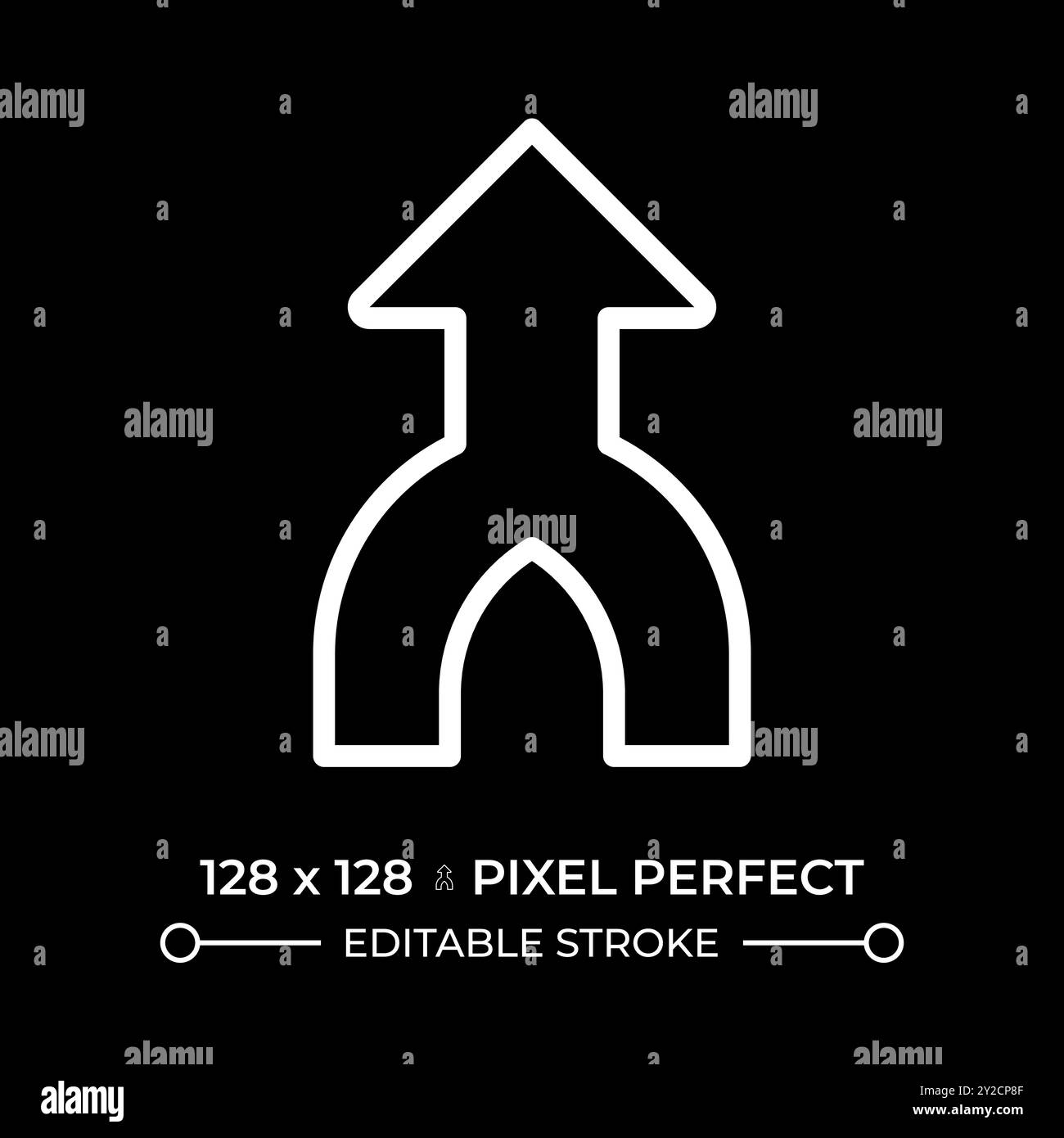 Merge arrow white linear icon for dark theme Stock Vector Image & Art ...