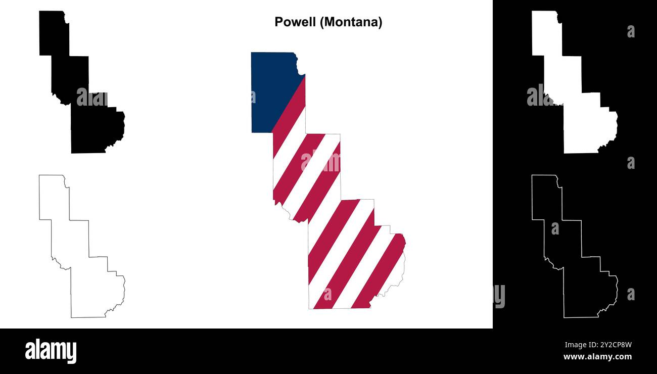 Powell County (Montana) outline map set Stock Vector Image & Art - Alamy