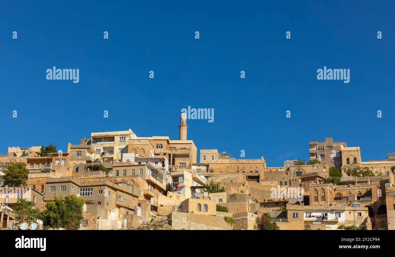 Ancient and stone houses of Old Mardin (Eski Mardin) with Mardin Castle ...