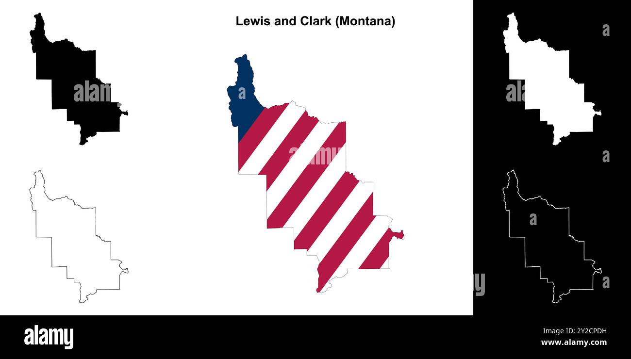 Lewis and clark vector outline map hi-res stock photography and images ...
