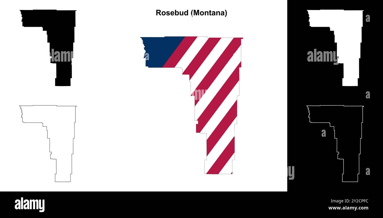 Rosebud county map hi-res stock photography and images - Alamy