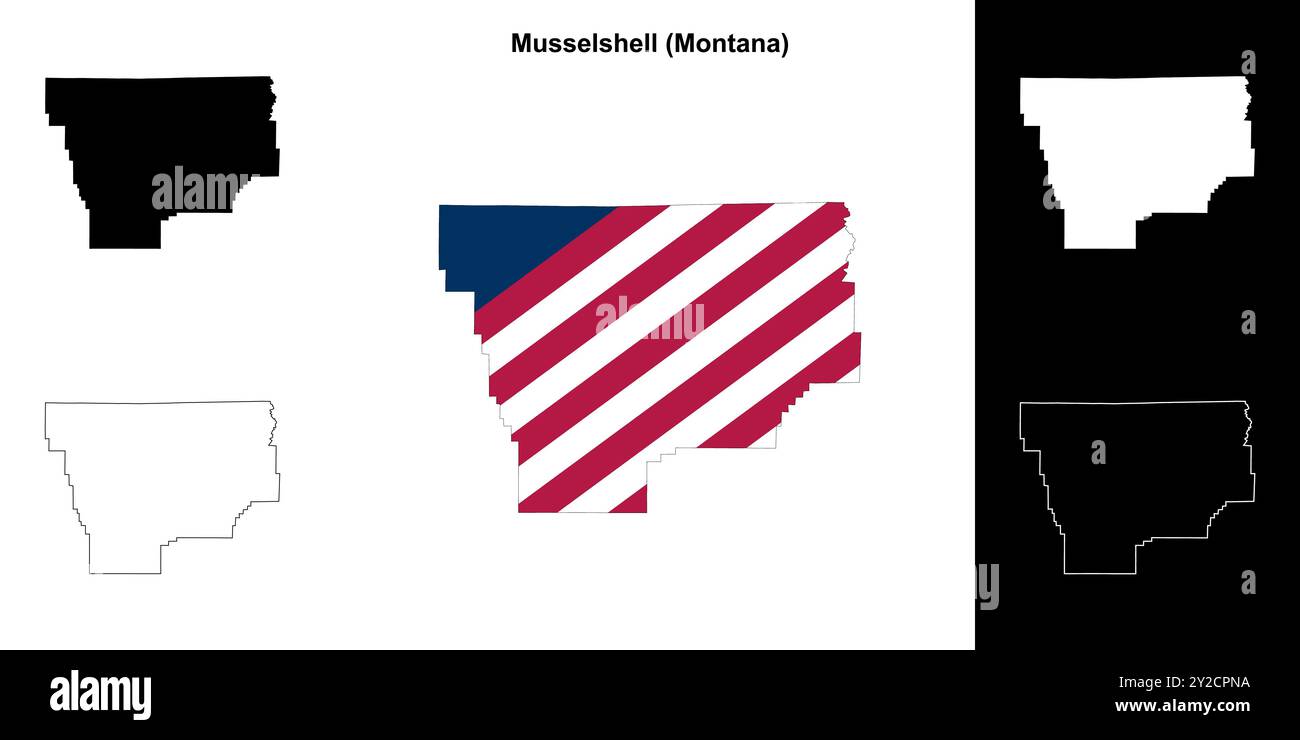Musselshell County (Montana) outline map set Stock Vector Image & Art ...