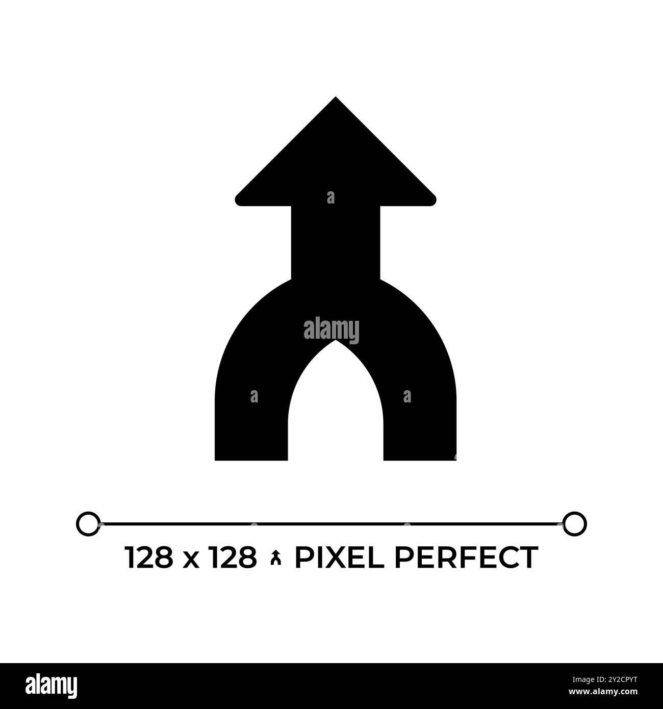 Merge arrow black glyph icon Stock Vector Image & Art - Alamy