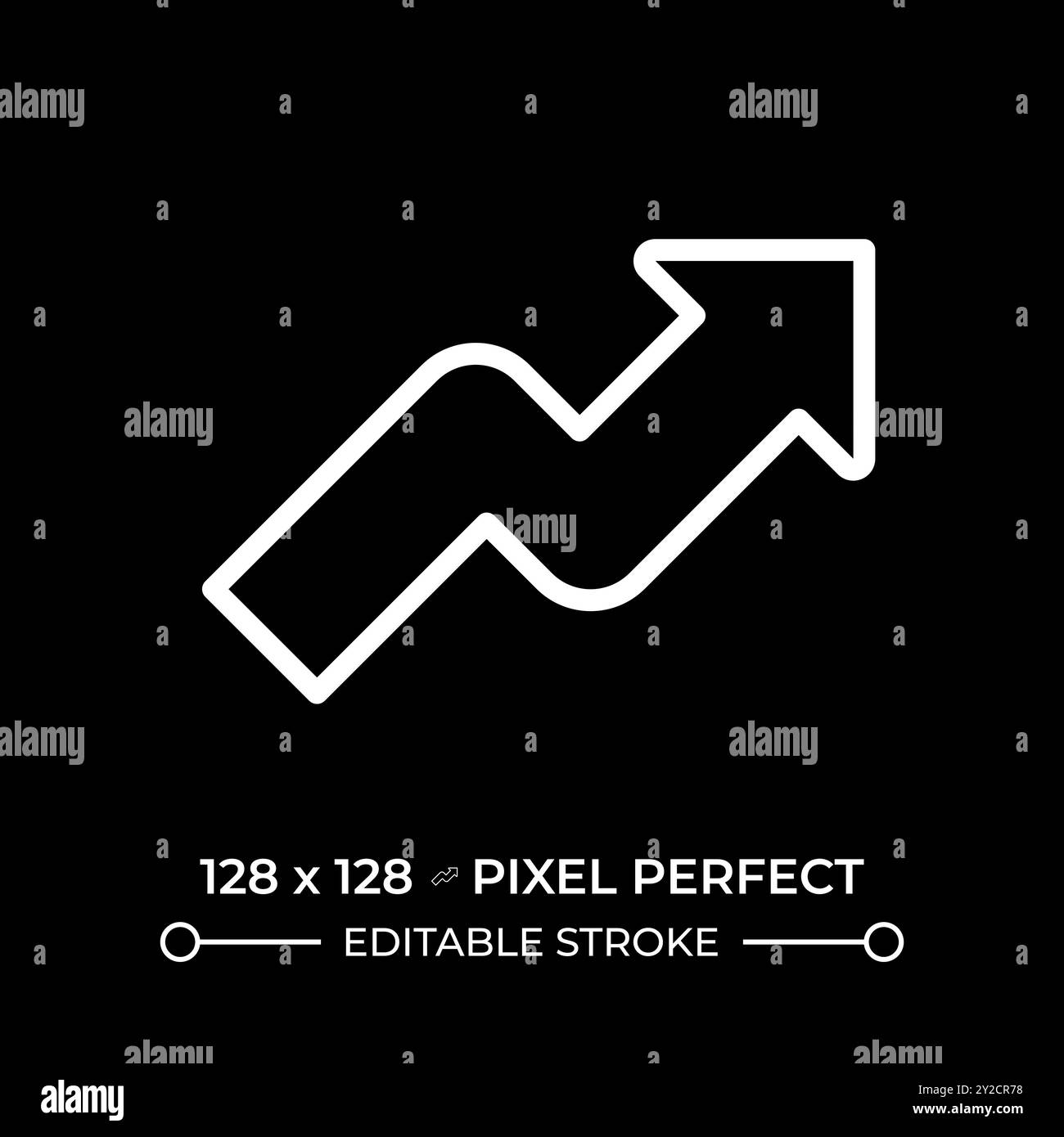 Growth arrow white linear icon for dark theme Stock Vector Image & Art ...