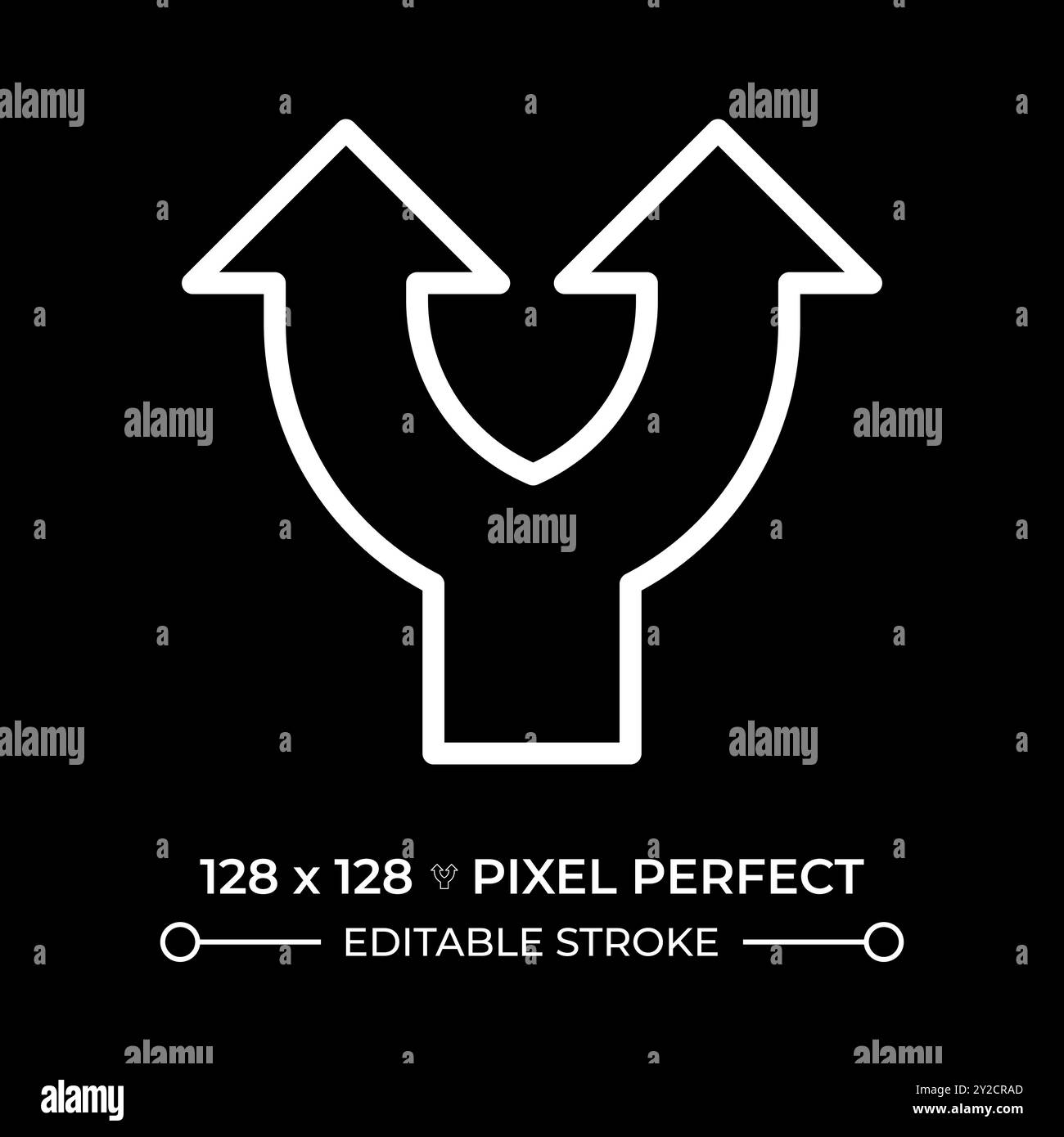 Split arrow white linear icon for dark theme Stock Vector Image & Art ...