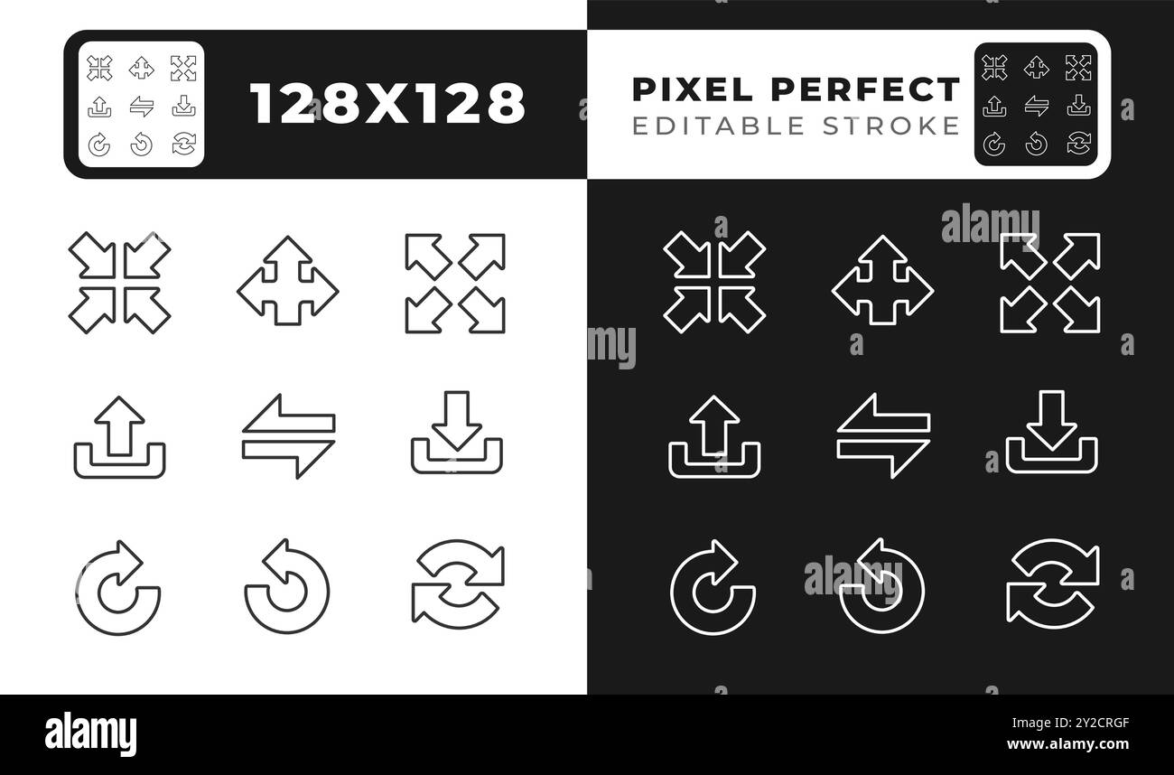 Interface arrows linear icons set for dark, light mode Stock Vector Image & Art - Alamy