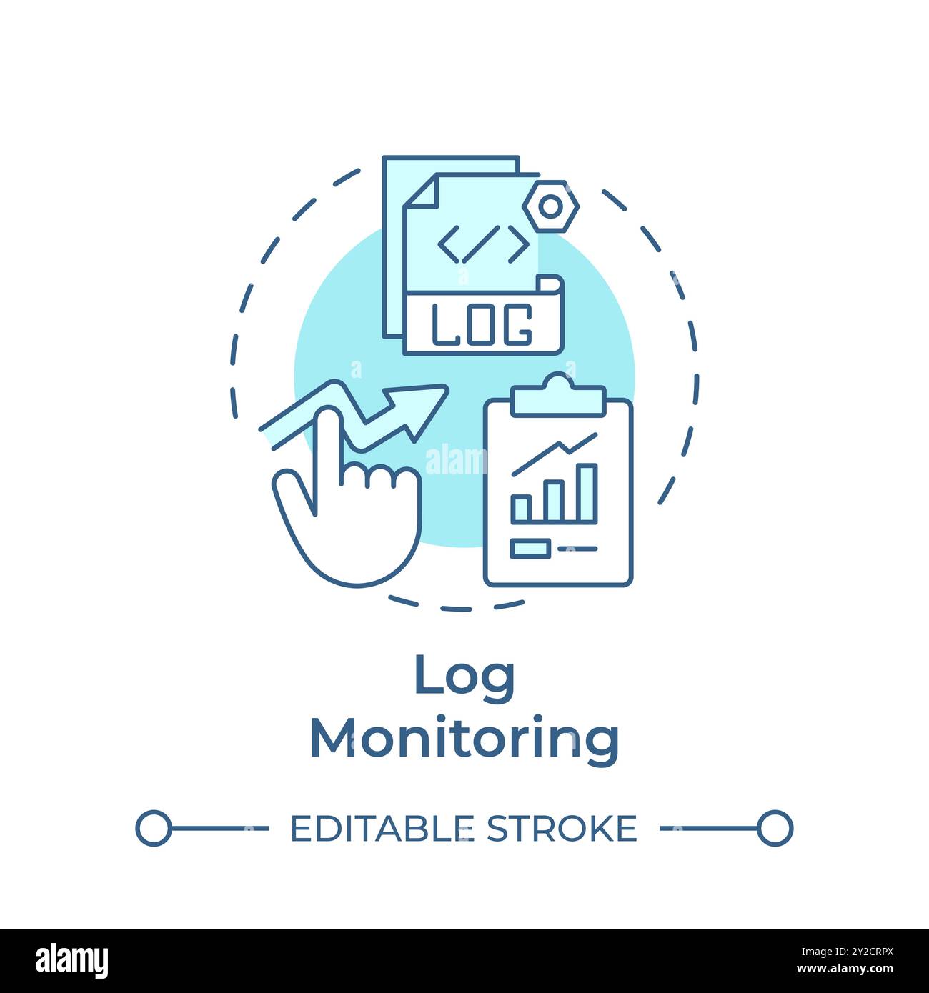 Log monitoring soft blue concept icon Stock Vector Image & Art - Alamy