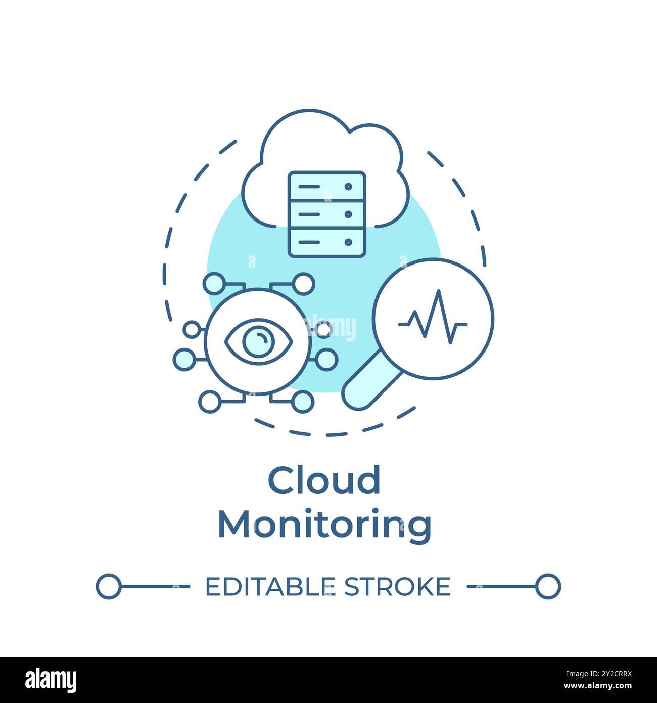 Cloud monitoring soft blue concept icon Stock Vector Image & Art - Alamy