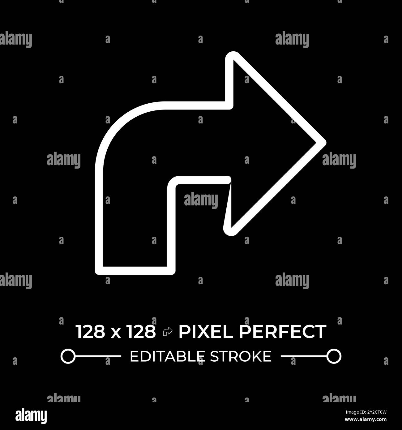 Right arrow white linear icon for dark theme Stock Vector Image & Art ...