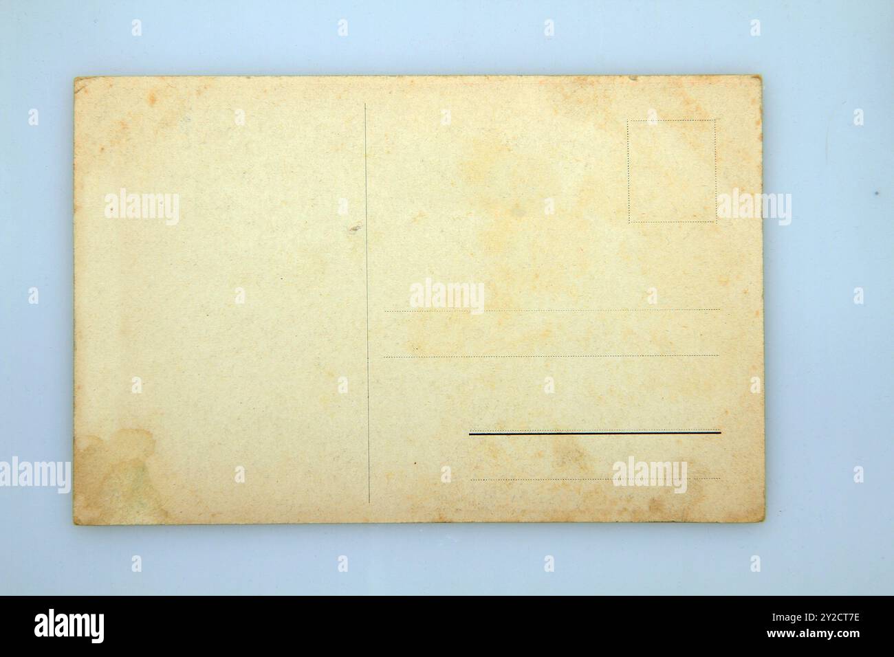 back side of old postcard isolated on the white background Stock Photo ...
