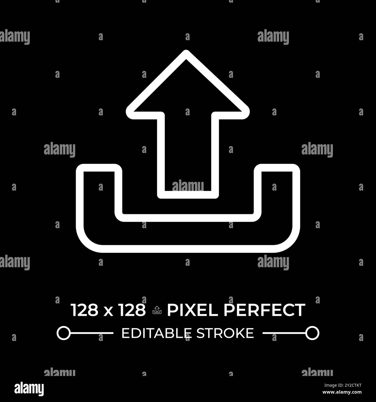 Upload white linear icon for dark theme Stock Vector Image & Art - Alamy