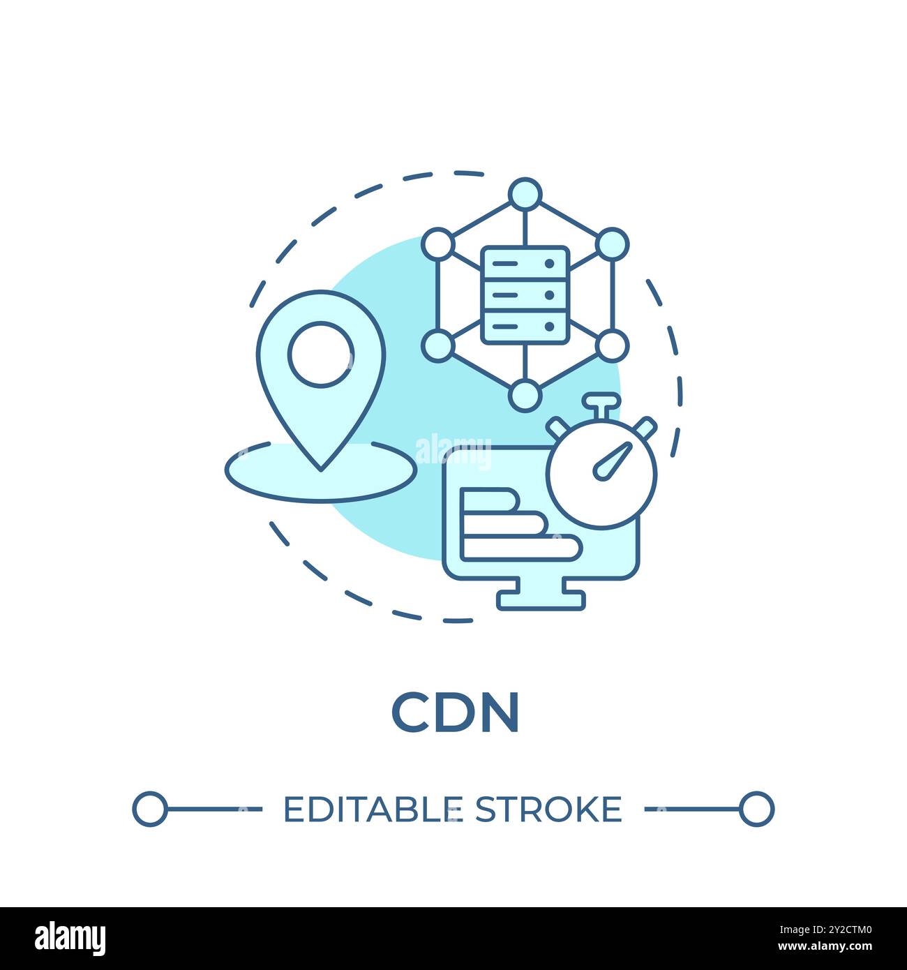 CDN soft blue concept icon Stock Vector Image & Art - Alamy