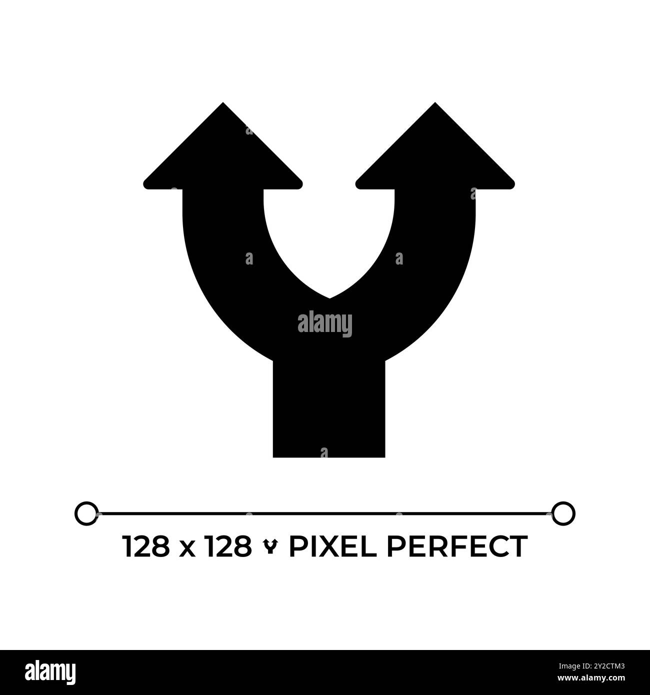 Split arrow black glyph icon Stock Vector Image & Art - Alamy