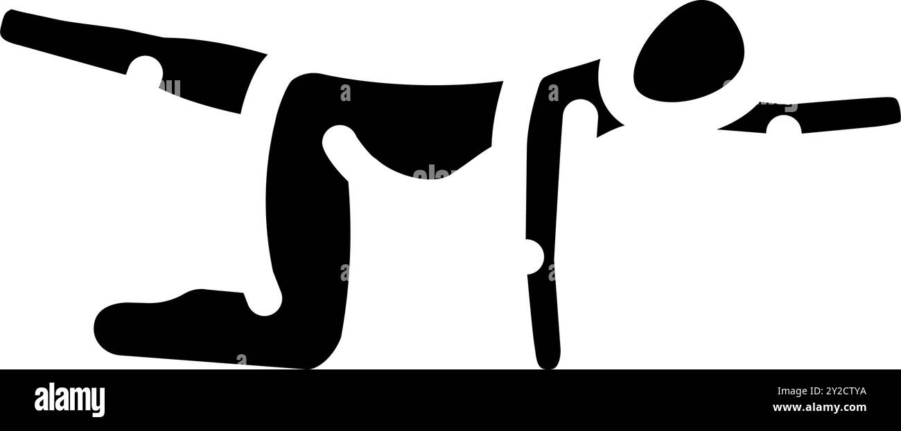 bird dog pose pregnant fitness glyph icon vector illustration Stock ...