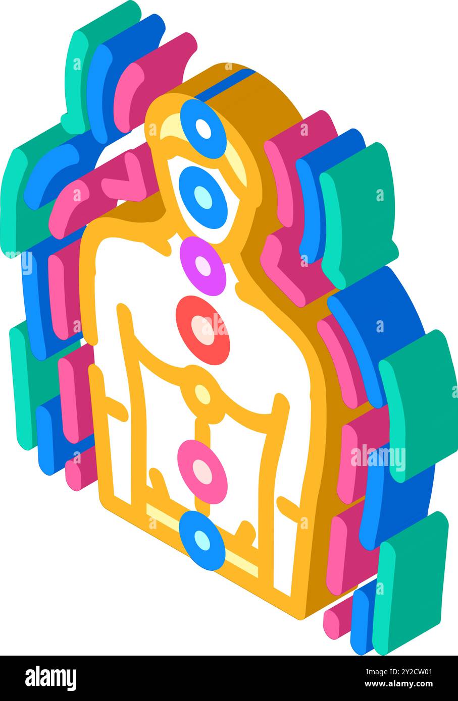 energy flow acupuncture isometric icon vector illustration Stock Vector ...