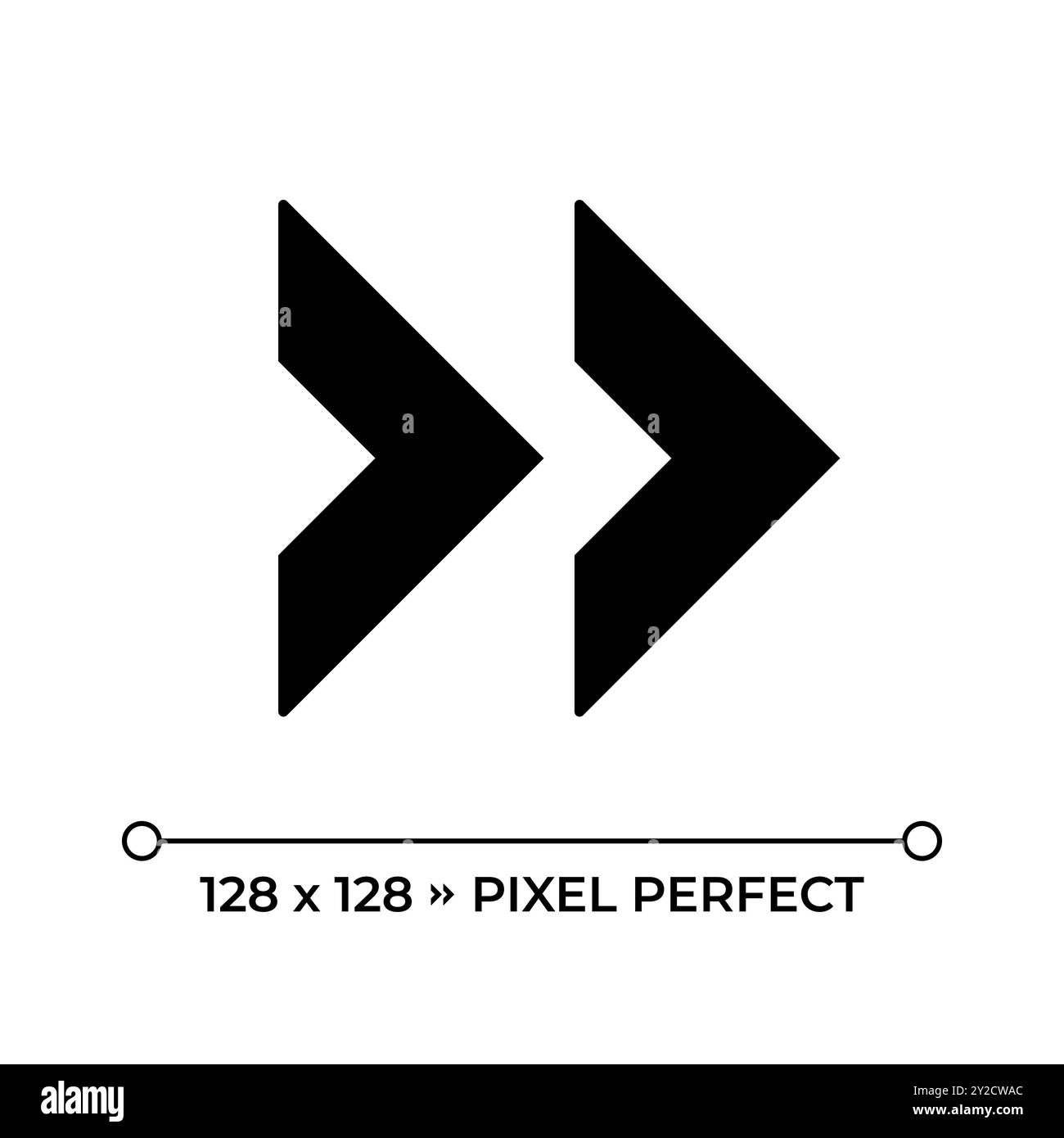 Double right arrow black glyph icon Stock Vector Image & Art - Alamy