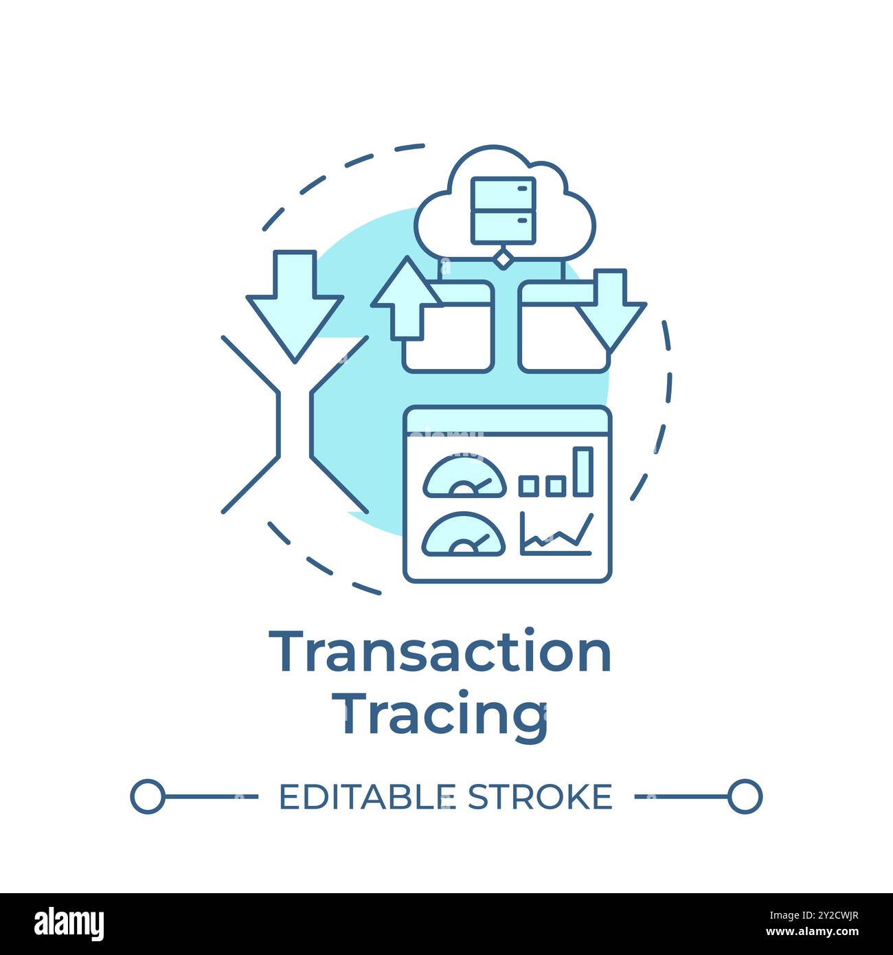 Transaction tracing soft blue concept icon Stock Vector Image & Art - Alamy