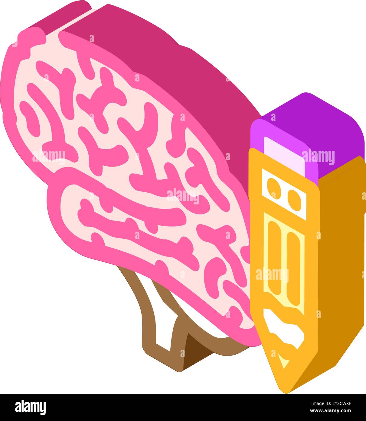 pencil brainstorm isometric icon vector illustration Stock Vector Image ...
