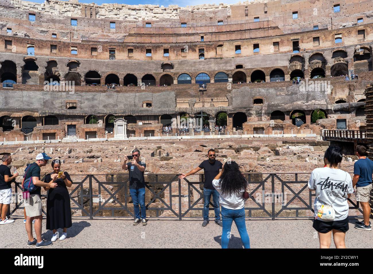 Rome, Italy 2024 Tourists visiting Colosseum interior Stock Photo - Alamy