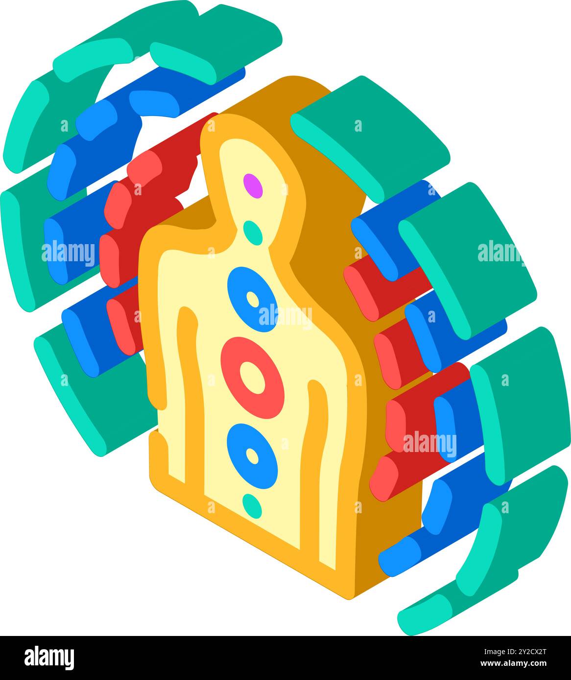spiral acupuncture isometric icon vector illustration Stock Vector ...