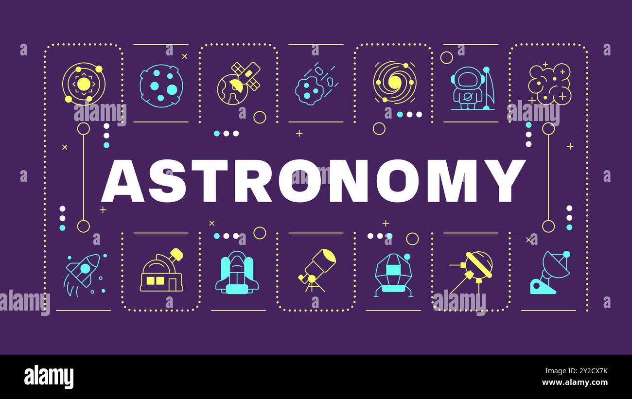 Astronomy science purple word concept Stock Vector Image & Art - Alamy