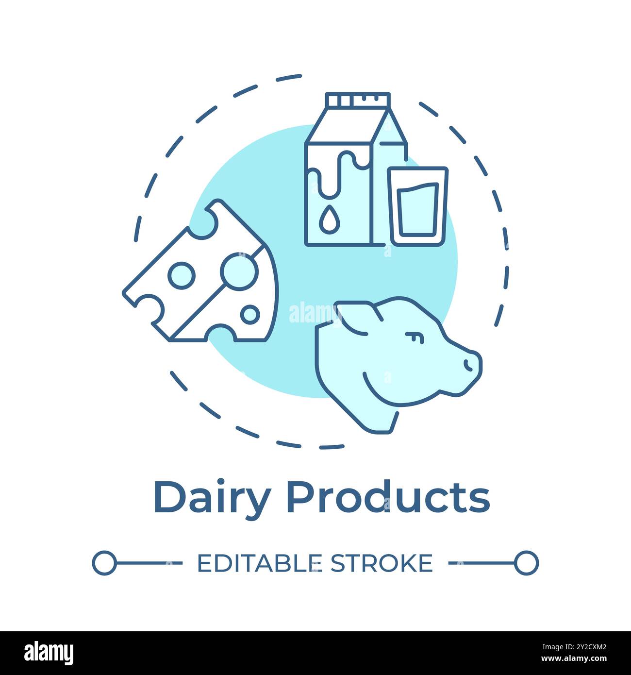 Dairy products soft blue concept icon Stock Vector Image & Art - Alamy