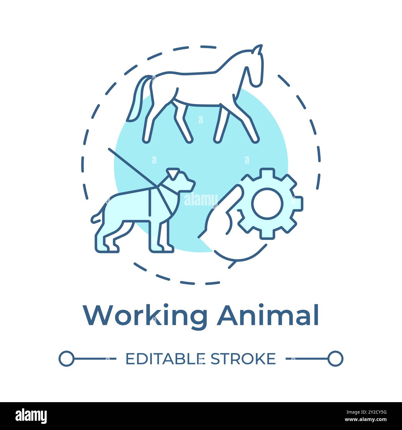 Working animal soft blue concept icon Stock Vector Image & Art - Alamy
