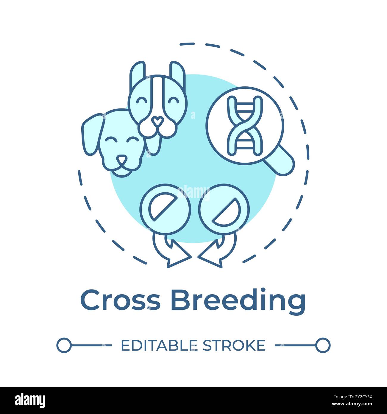 Cross breeding soft blue concept icon Stock Vector Image & Art - Alamy