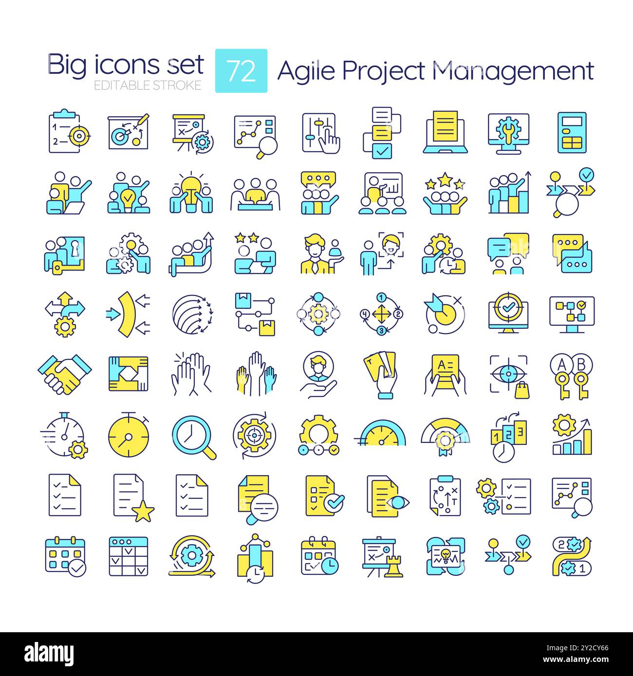 Agile project management RGB color icons set Stock Vector Image & Art ...